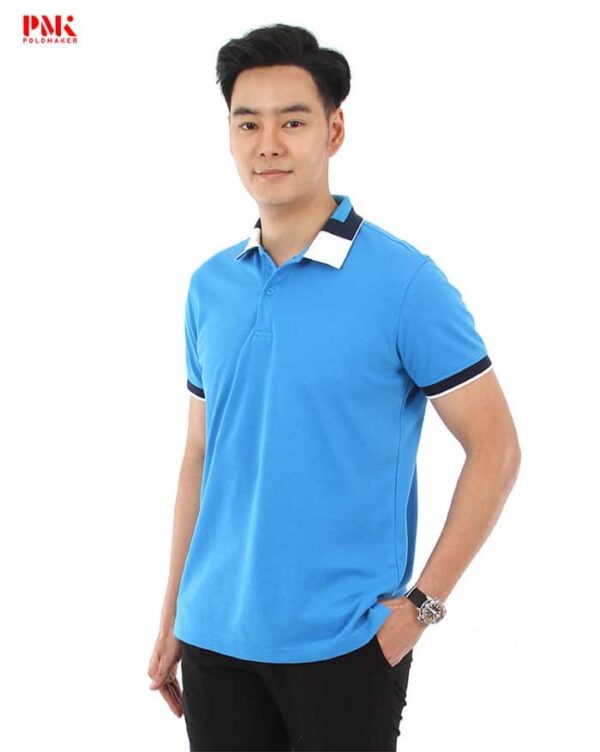 เสื้อโปโล CoolPlus โปโลปก3สี CQA06 สีฟ้าแปซิฟิก - PMK Polomaker ผู้ผลิตสินค้าสร้างแบรนด์ เสื้อ ...