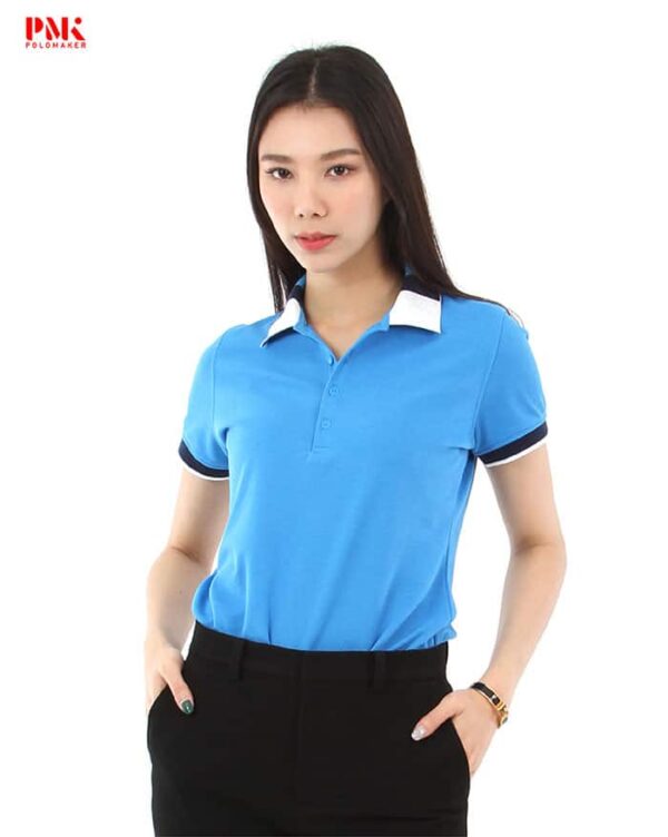 เสื้อโปโล CoolPlus โปโลปก3สี CQA06 สีฟ้าแปซิฟิก - PMK Polomaker ผู้ผลิตสินค้าสร้างแบรนด์ เสื้อ ...